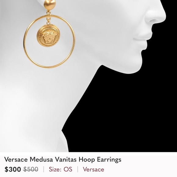 Versace | Jewelry | Iso Versace Medusa Hoop Earrings | Poshmark